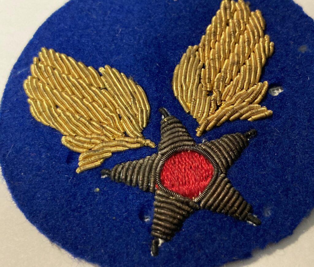 WWII U.S Army Air Force Sleeve Patch in Bullion – British Made
