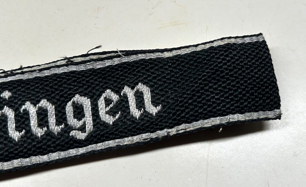 Early SS-TV ‘Thüringen’ Cufftitle in Flatwire w/ RZM Tag
