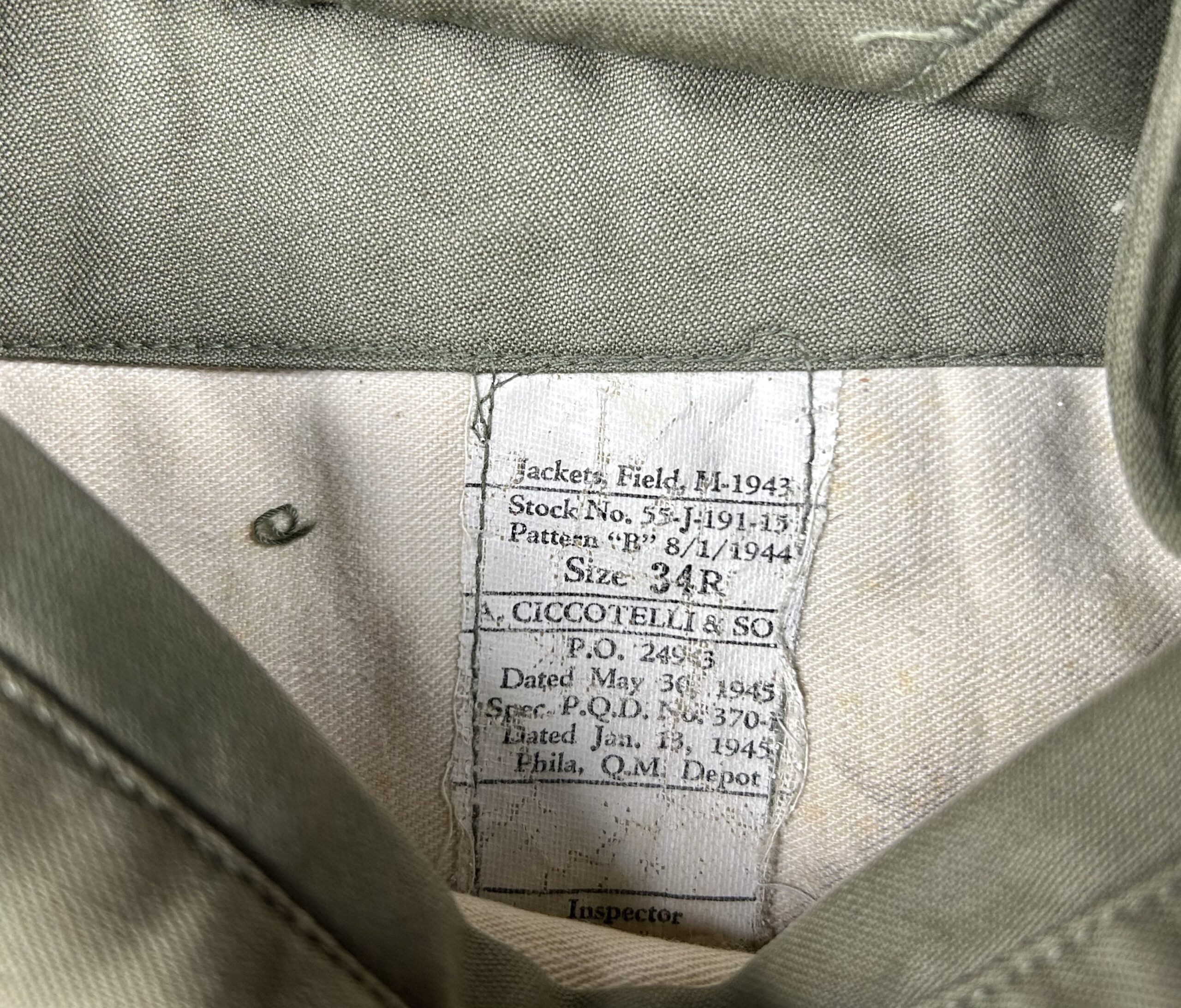 U.S. WWII M1943 “Type-B” Field Jacket – (MINT)